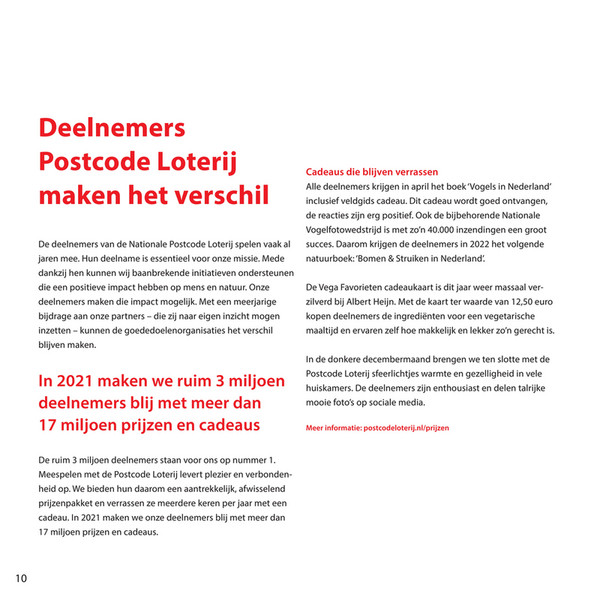 Nationale Postcode Loterij - Jaarverslag 2021 Postcode Loterij en VriendenLoterij - Pagina 12-13